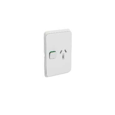 Clipsal Iconic - Single Switch Socket Outlet, Vertical Mount, 250V, 10A