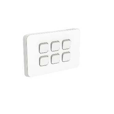 Clipsal Iconic - Flush Switch, 6 Gang, 1-Way/2-Way, Horizontal Mount ...